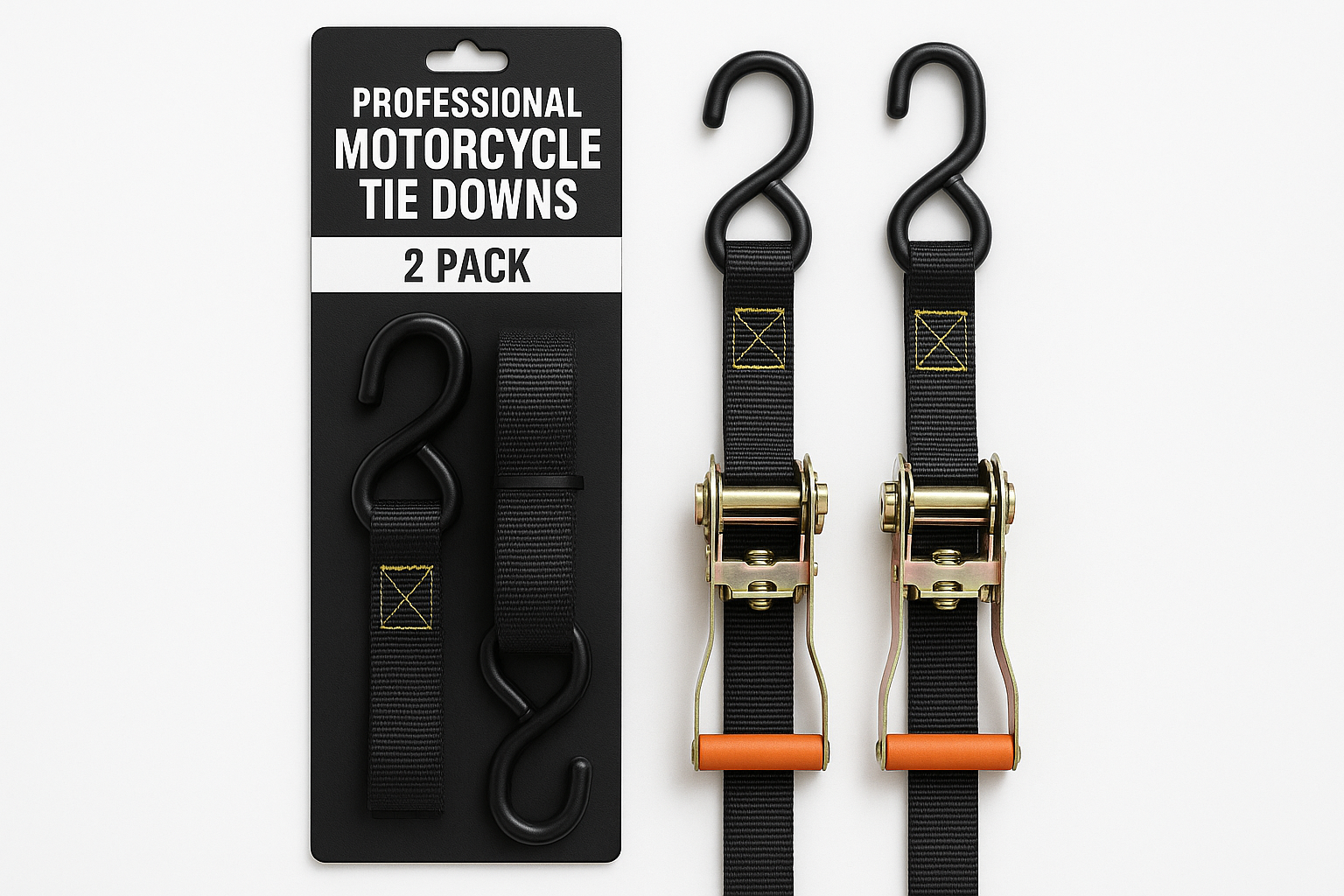 Motorcycle Straps - 2 ratchet straps per Pack – Professional Packaging ...
